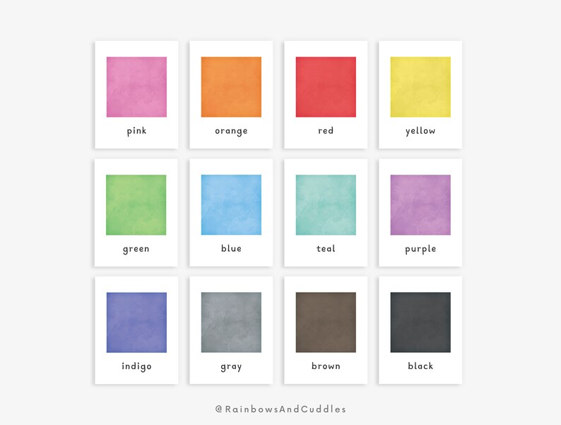 12 Colors Cards Colour Flash Cards Printable Toddler Flash Cards ...