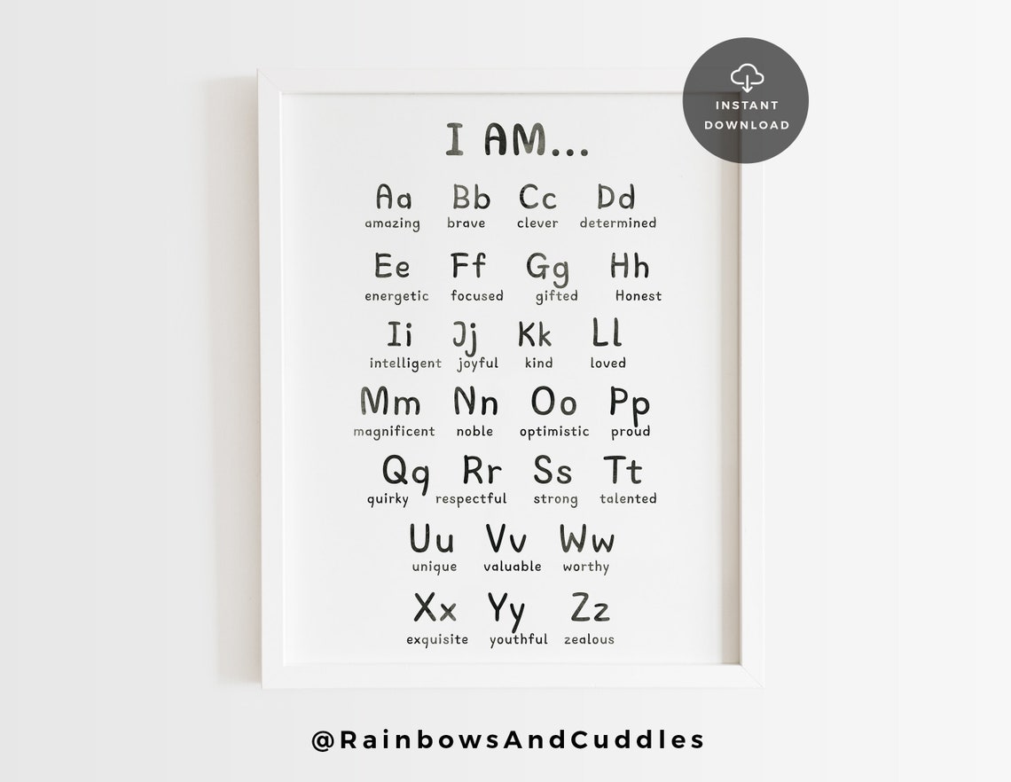 Printable Affirmation Poster for Kids ABC Affirmation Posters - Etsy Canada