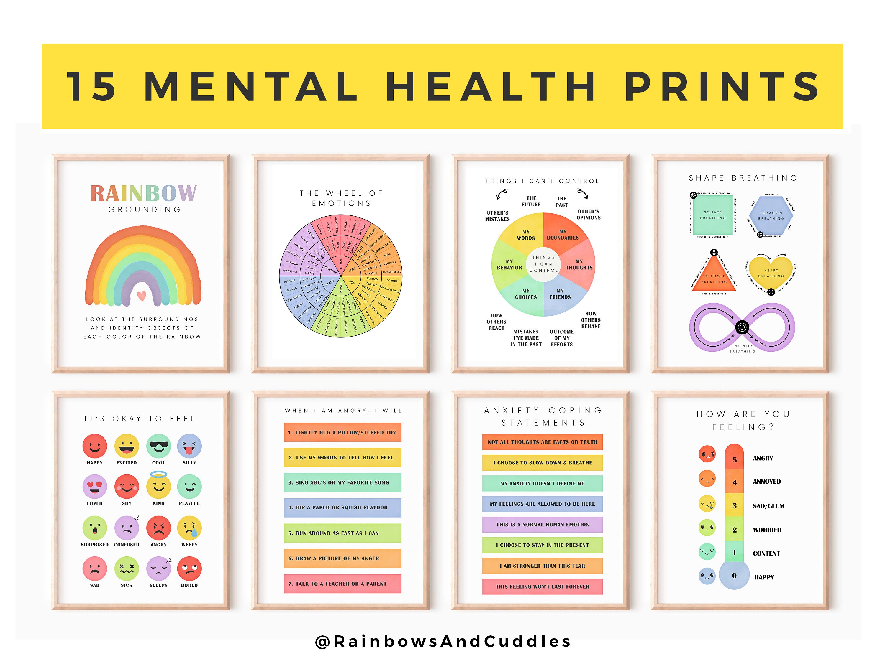 15 Counseling Posters Office Decor School Psychologist Wall Art Therapy ...