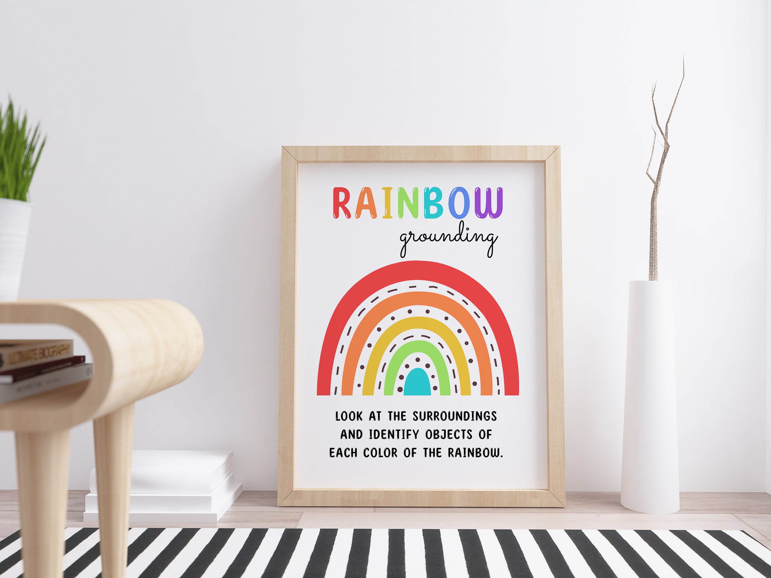 Rainbow Grounding Calm Down Strategies Calming Corner Poster - Etsy