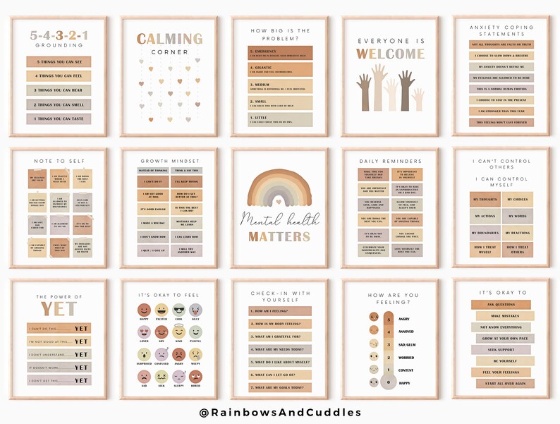 16 Calm Corner Posters Boho Printable Bundle Calm Corner - Etsy