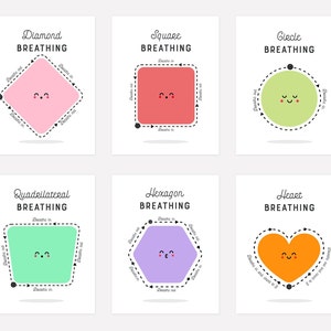 8 Mindfulness Breathing Cards Star Breathing Exercises Mindful Shape ...