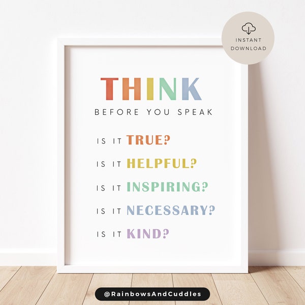 Think Before You Speak - Etsy