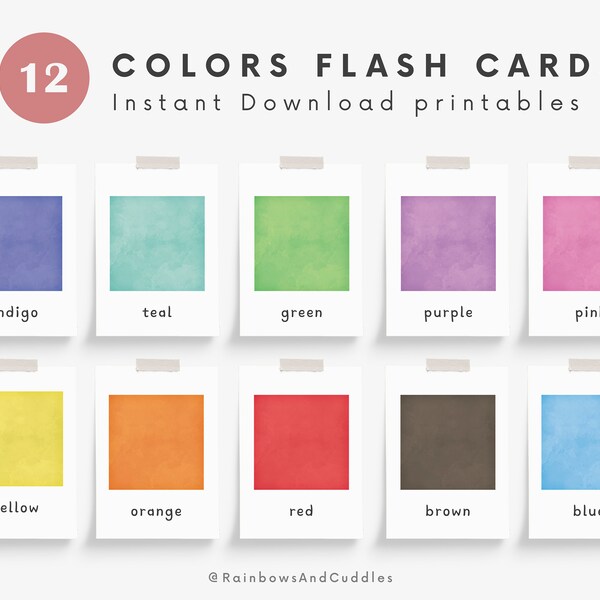 Color Flash Cards - Etsy