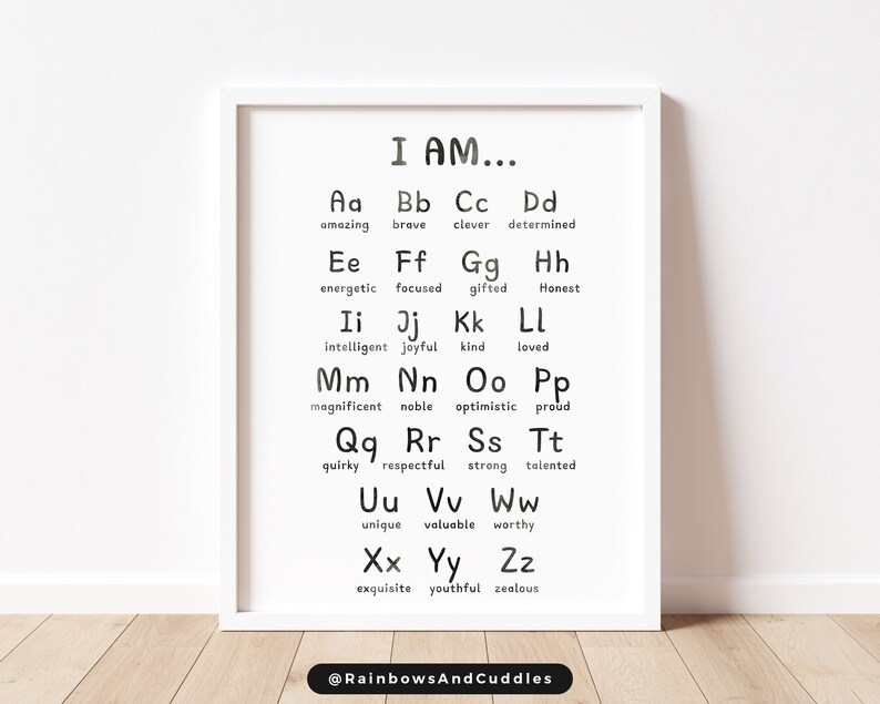 Printable Affirmation Poster for Kids ABC Affirmation Posters School ...