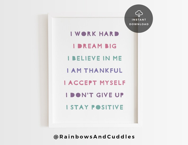 Printable Affirmation Poster for Kids Affirmation Posters - Etsy