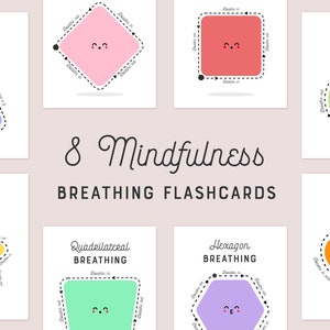 8 Mindfulness Breathing Cards Star Breathing Exercises Mindful Shape ...