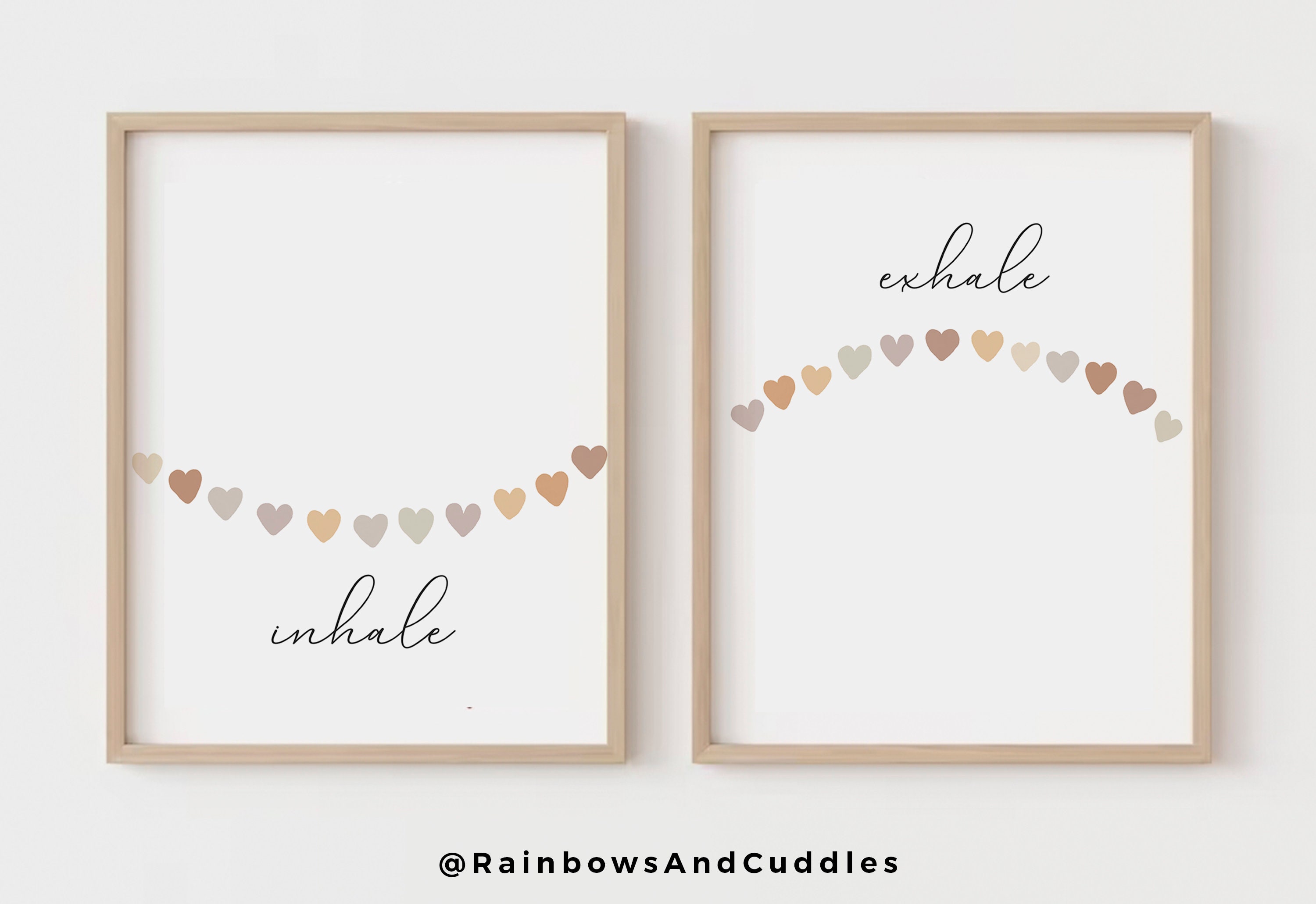 Inhale Exhale Wall Art BOHO, Therapy Office, Counseling Prints, Mental ...