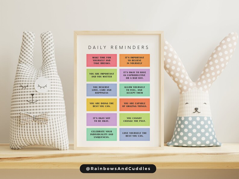 Calming Corner Printable Daily Reminder Poster Note to Self - Etsy