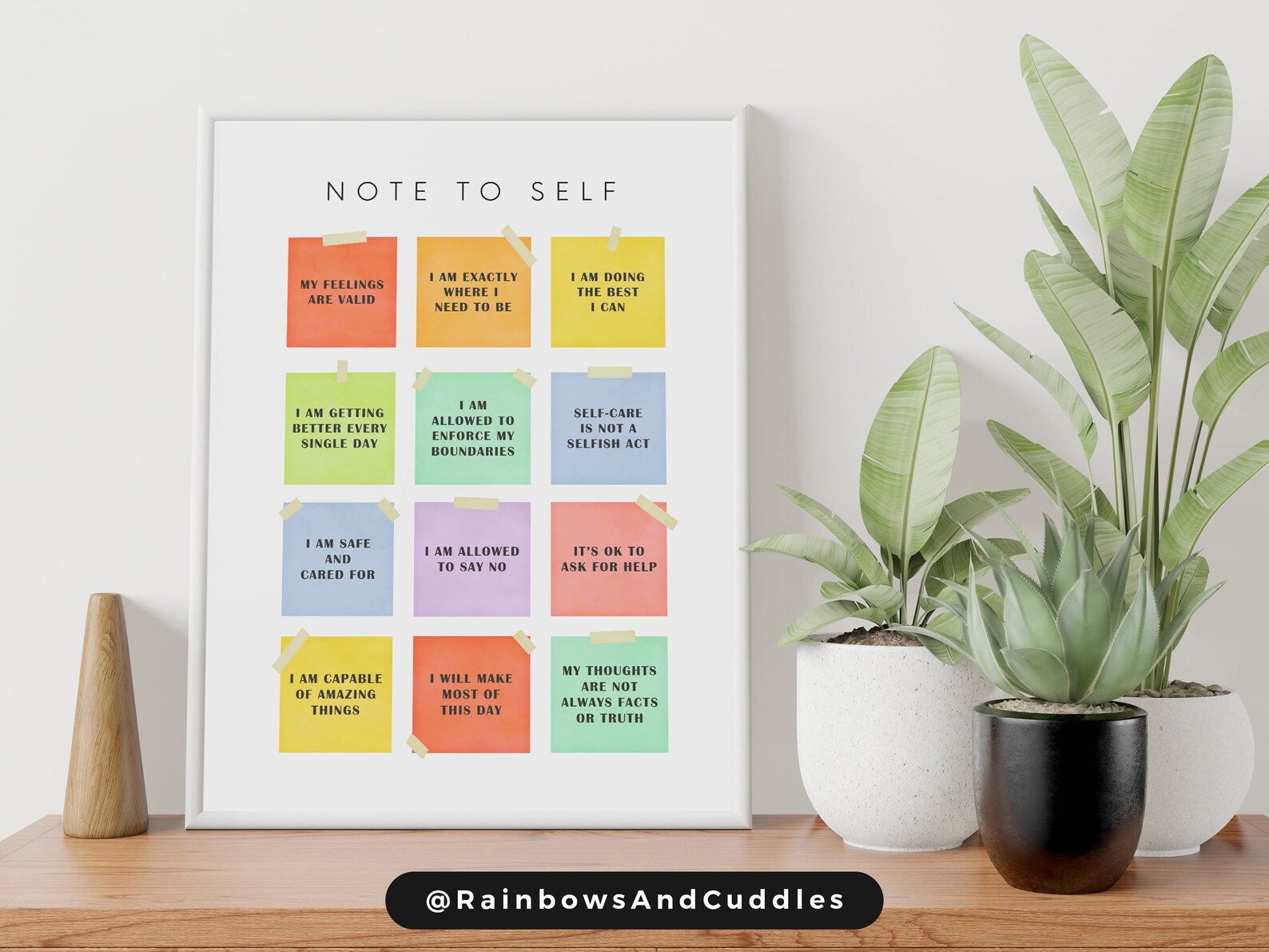Calming Corner Printable, Daily Reminder Poster, Note to Self Chart ...