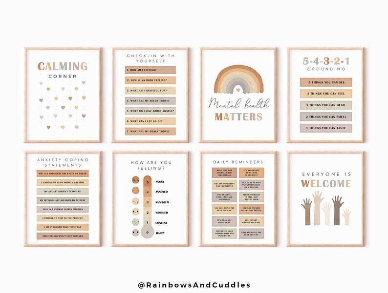 16 Calm Corner Posters Boho Printable Bundle Calm Corner Autism Posters ...