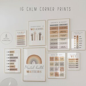 16 Calm Corner Posters Boho Printable Bundle Calm Corner Autism Posters ...