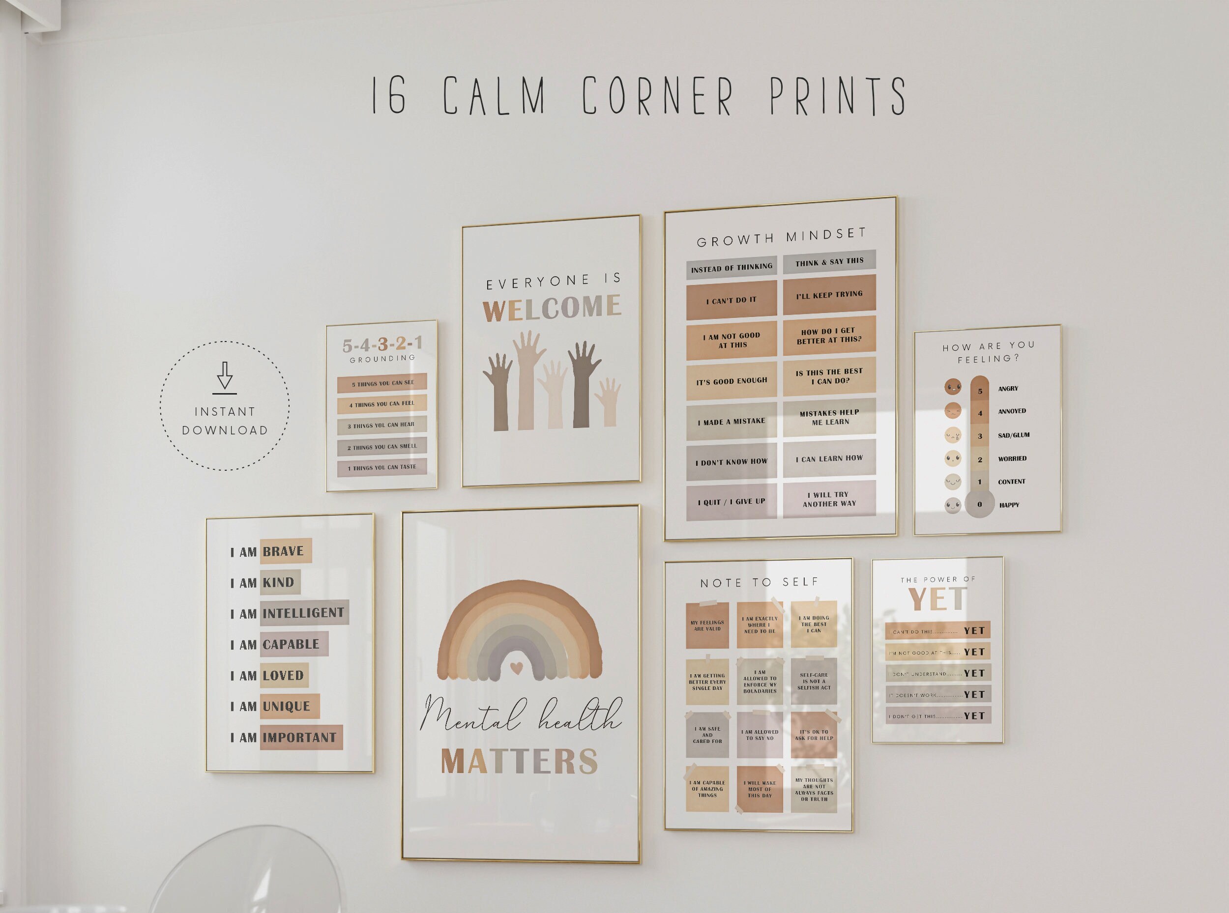 16 Calm Corner Posters Boho Printable Bundle Calm Corner Autism Posters ...