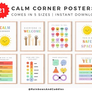 21 Calm Corner Printable Bundle Calming Corner Posters Peace Corner ...