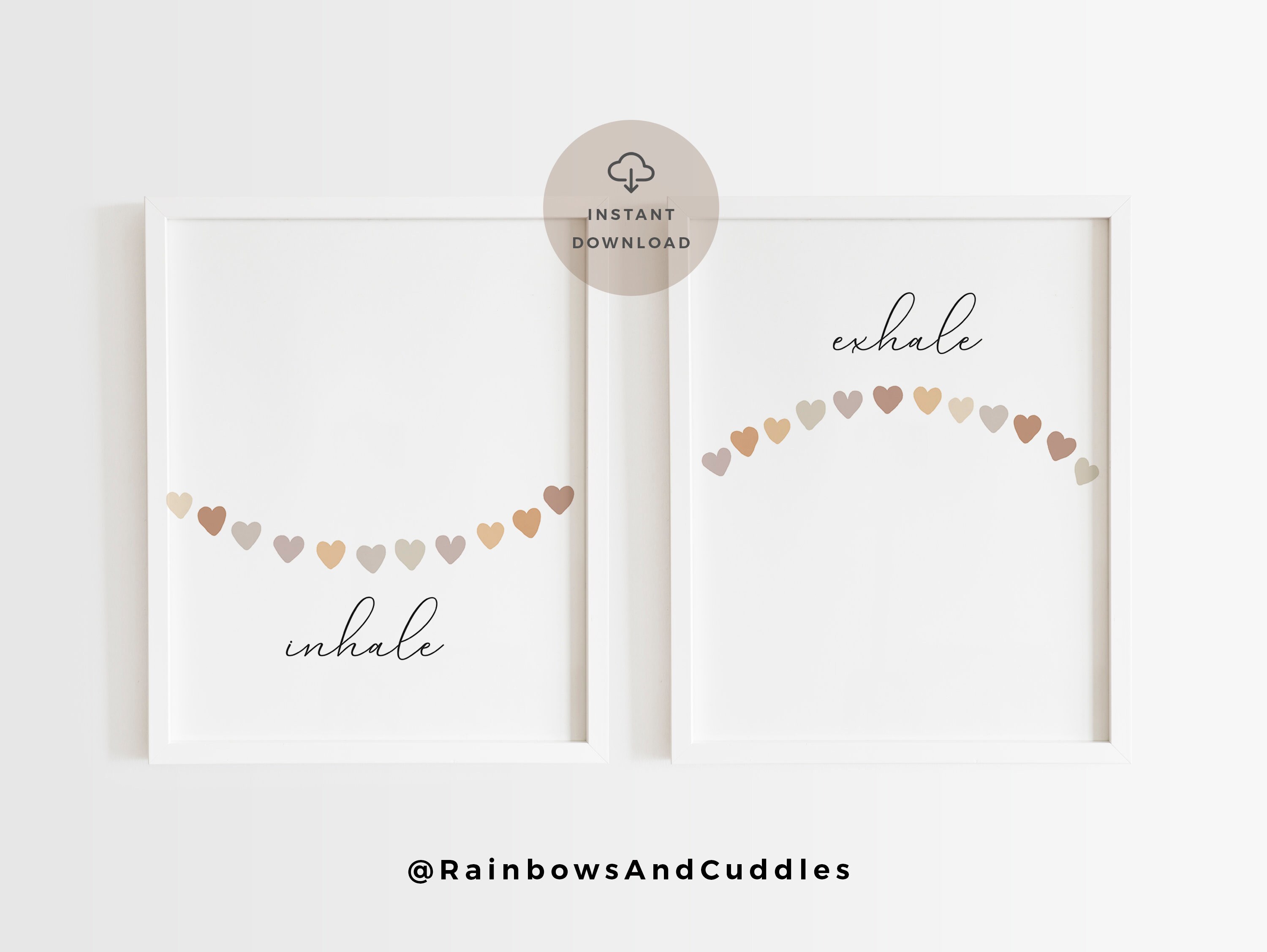 Inhale Exhale Wall Art BOHO, Therapy Office, Counseling Prints, Mental ...