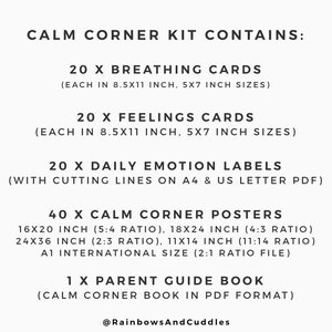 100 Calm Down Corner Kit Printable Bundle Calming Corner Flash Cards ...
