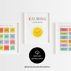Calming Corner Printable, Daily Reminder Poster, Note to Self Chart ...