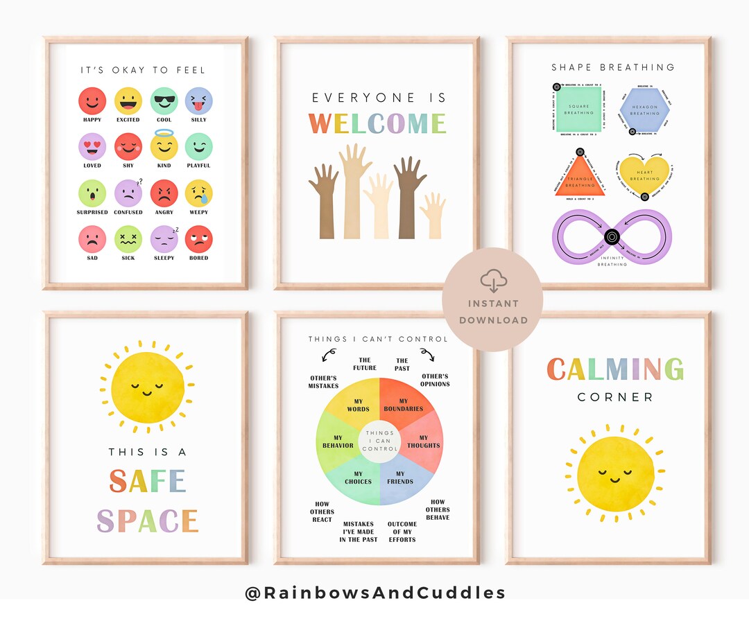 6 Calm Corner Printables, Feelings Poster Emotionen, Safe Space ...