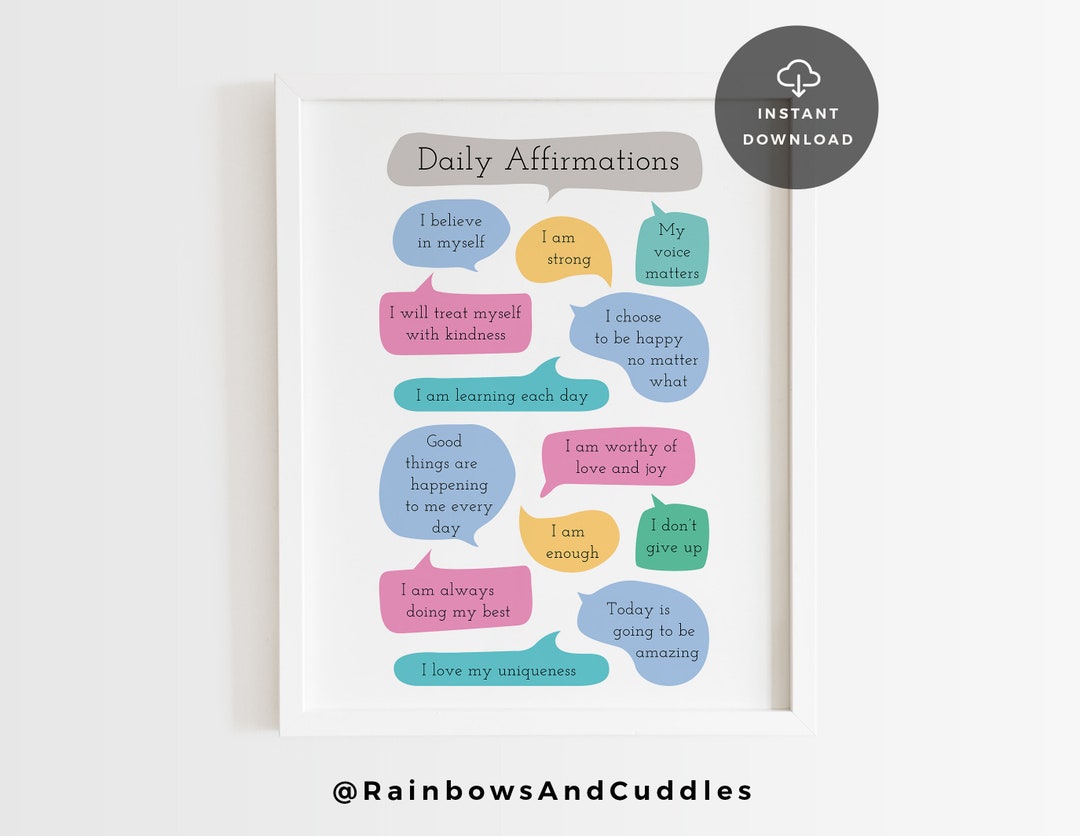 Printable Affirmation Poster for Kids Affirmation Posters - Etsy
