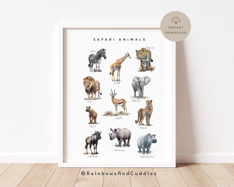 6 Animal Poster Bundle Wild Animals Farm Animals Sea - Etsy