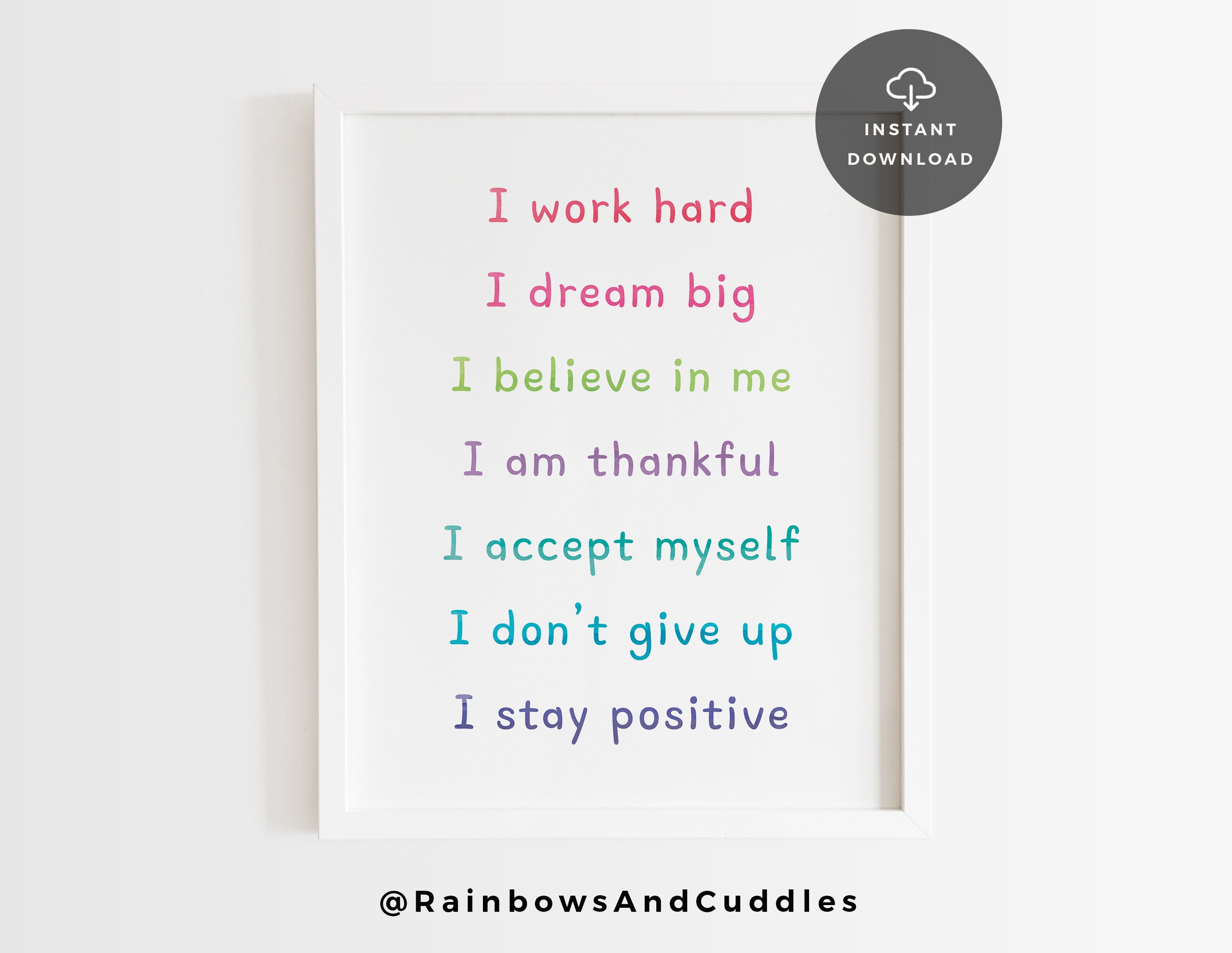 Printable Affirmation Poster for Kids Affirmation Posters School ...