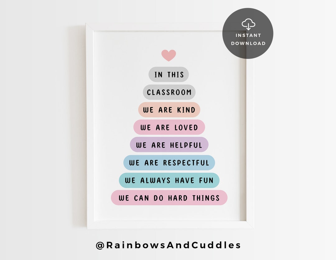 Klassenzimmer Regeln Poster druckbare Affirmationsposter zum Ausdrucken ...