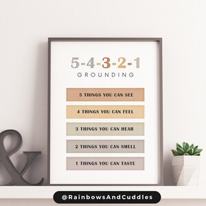 54321 Grounding Technique Boho Anxiety Relief Self Care Mental Health ...