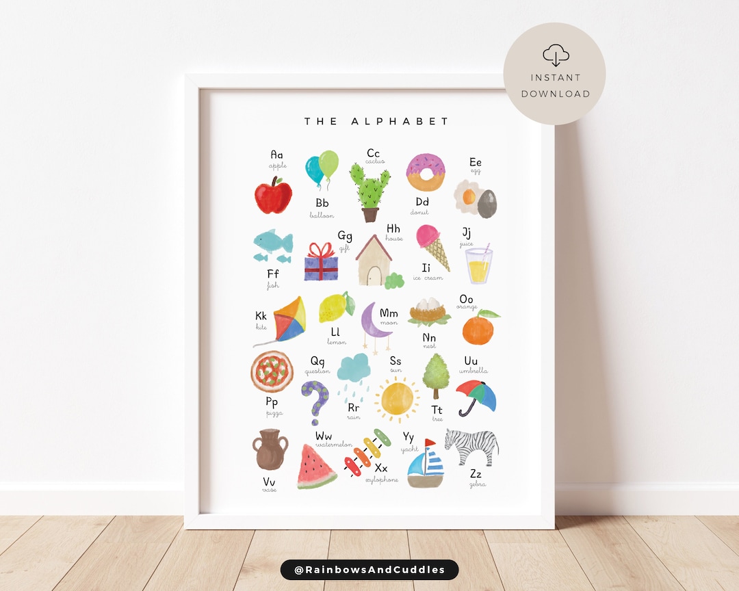 Abc Abc Poster Set Alphabete Lernposter für Kleinkinder bunte Farben ...