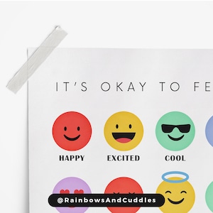 Set of 3 Calming Corner, Emotions Chart Printable, Feelings Poster ...