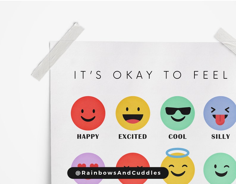 Set of 3 Calming Corner Emotions Chart Printable Feelings - Etsy