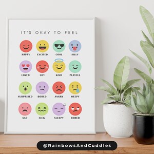 Set of 3 Calming Corner, Emotions Chart Printable, Feelings Poster ...
