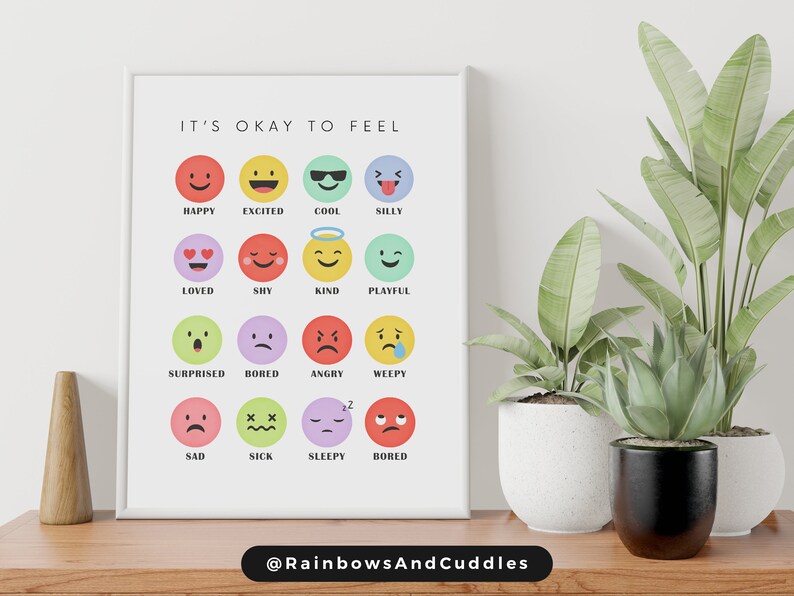 Set of 3 Calming Corner, Emotions Chart Printable, Feelings Poster ...