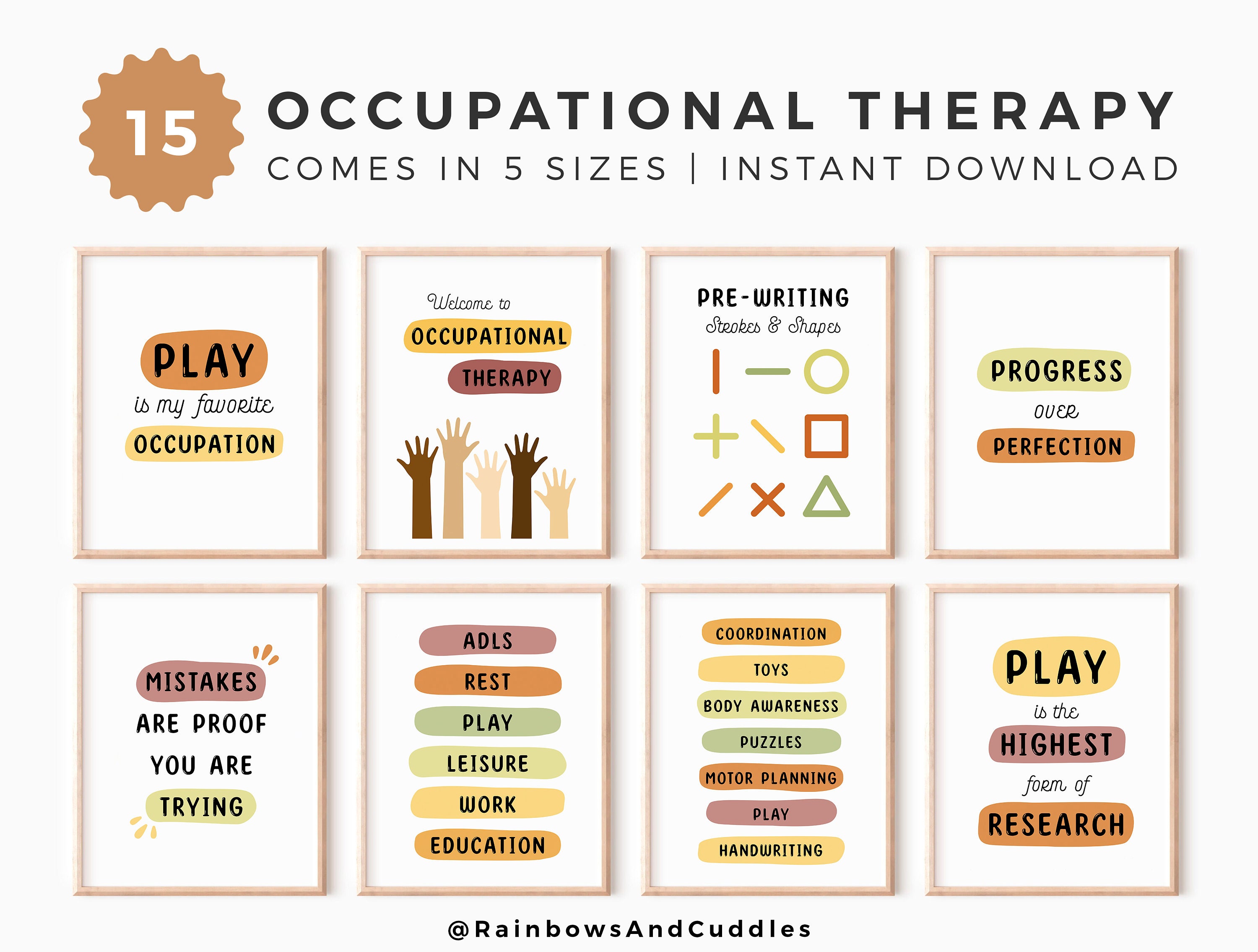 Occupational Therapy Poster Mental Health Posters BOHO - Etsy