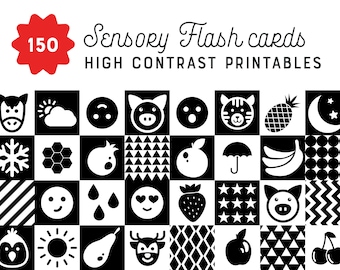68 High Contrast Baby Cards Bundle Printable Montessori Black - Etsy ...