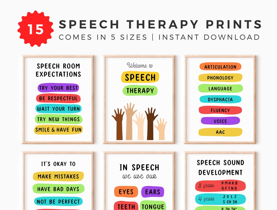 Speech Therapy Poster Speech Therapy Room Decor Speech Therapy - Etsy