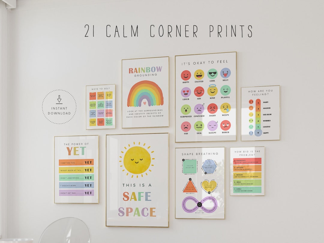 21 Calm Corner Autism Printable Bundle Calming Corner Posters Peace ...