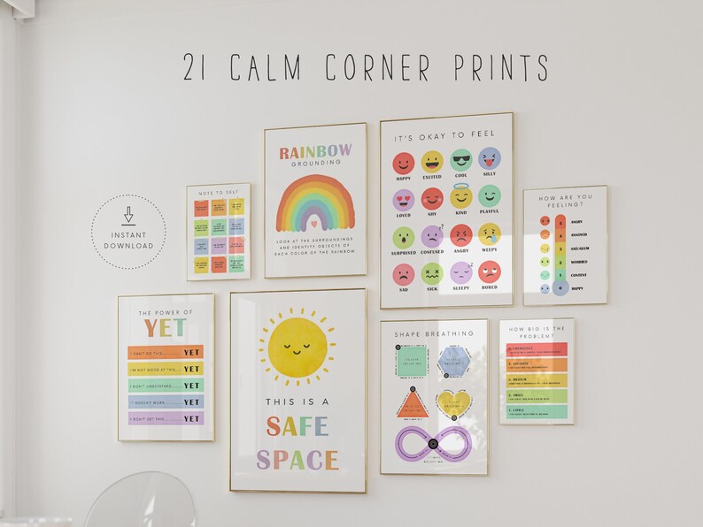 21 Calm Corner Autism Printable Bundle Calming Corner Posters Peace ...