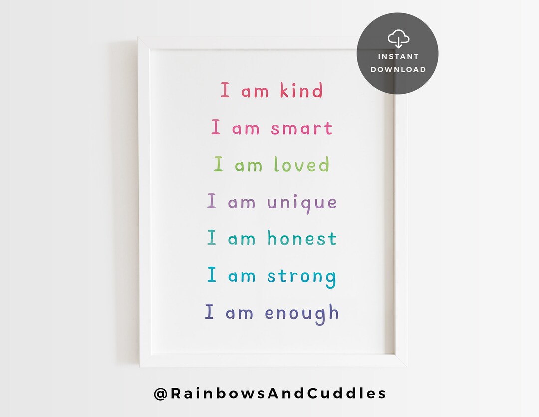 Printable Affirmation Poster for Kids Affirmation Posters - Etsy