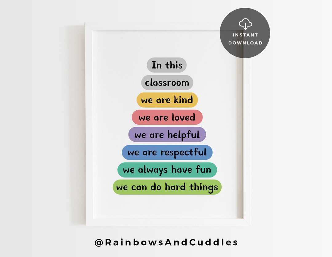 Classroom rules poster printable Printable Affirmation poster for kids ...