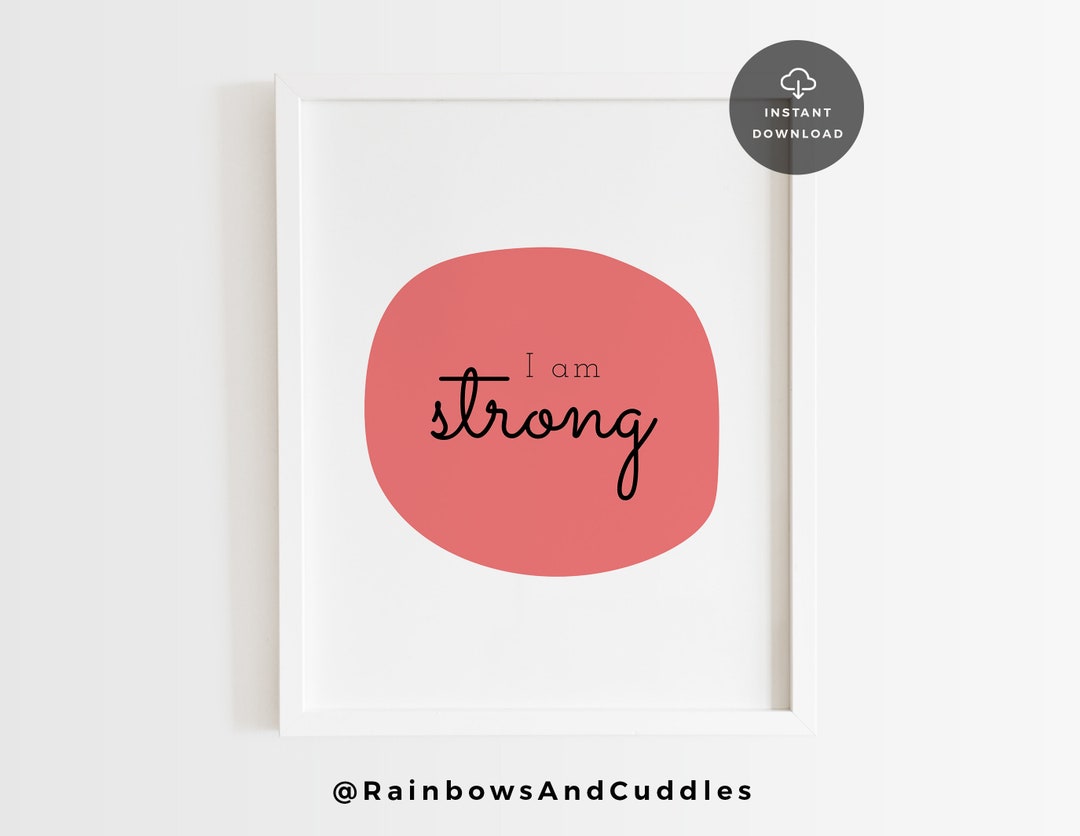 Printable Affirmation Poster for Kids I Am Strong Affirmation - Etsy