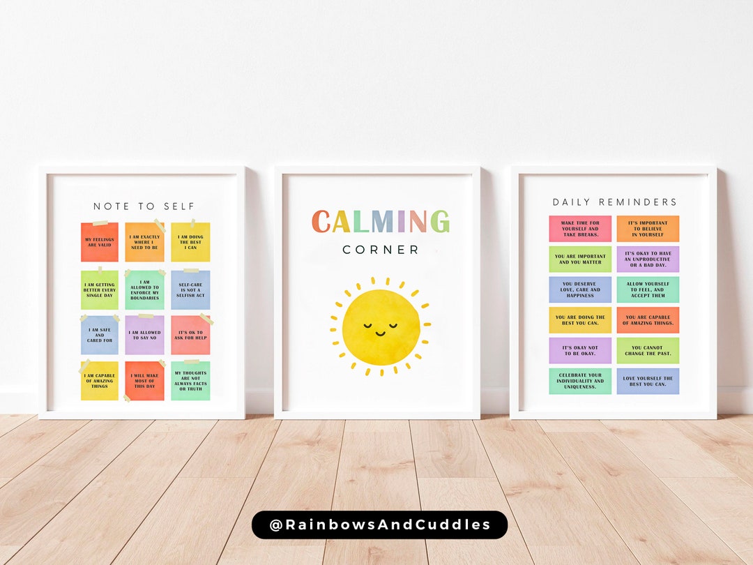 Calming Corner Printable, Daily Reminder Poster, Note to Self Chart ...