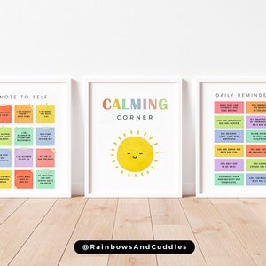 Calming Corner Printable, Daily Reminder Poster, Note to Self Chart ...