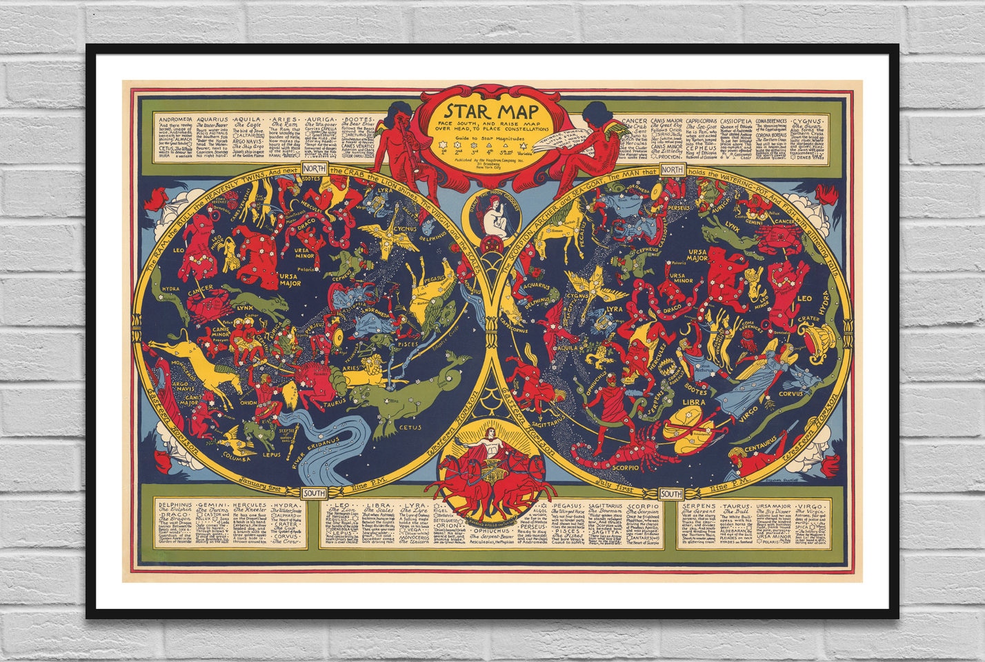 Star Map Digital Poster / Large Constellations Cosmos Fine Art / Wall ...