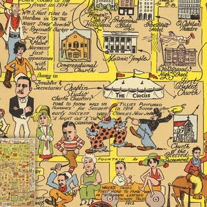 Map of Hollywood USA / Vintage Map History Movies / Old Map ...