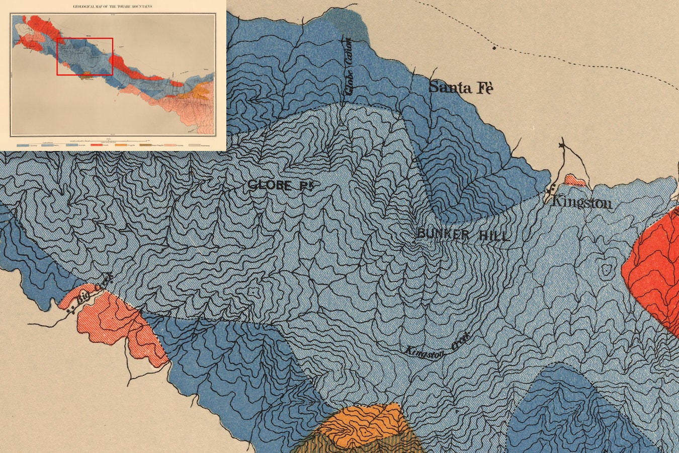 Geological Map Digital Poster / Terrestrial Minerals Fine Art Geography ...