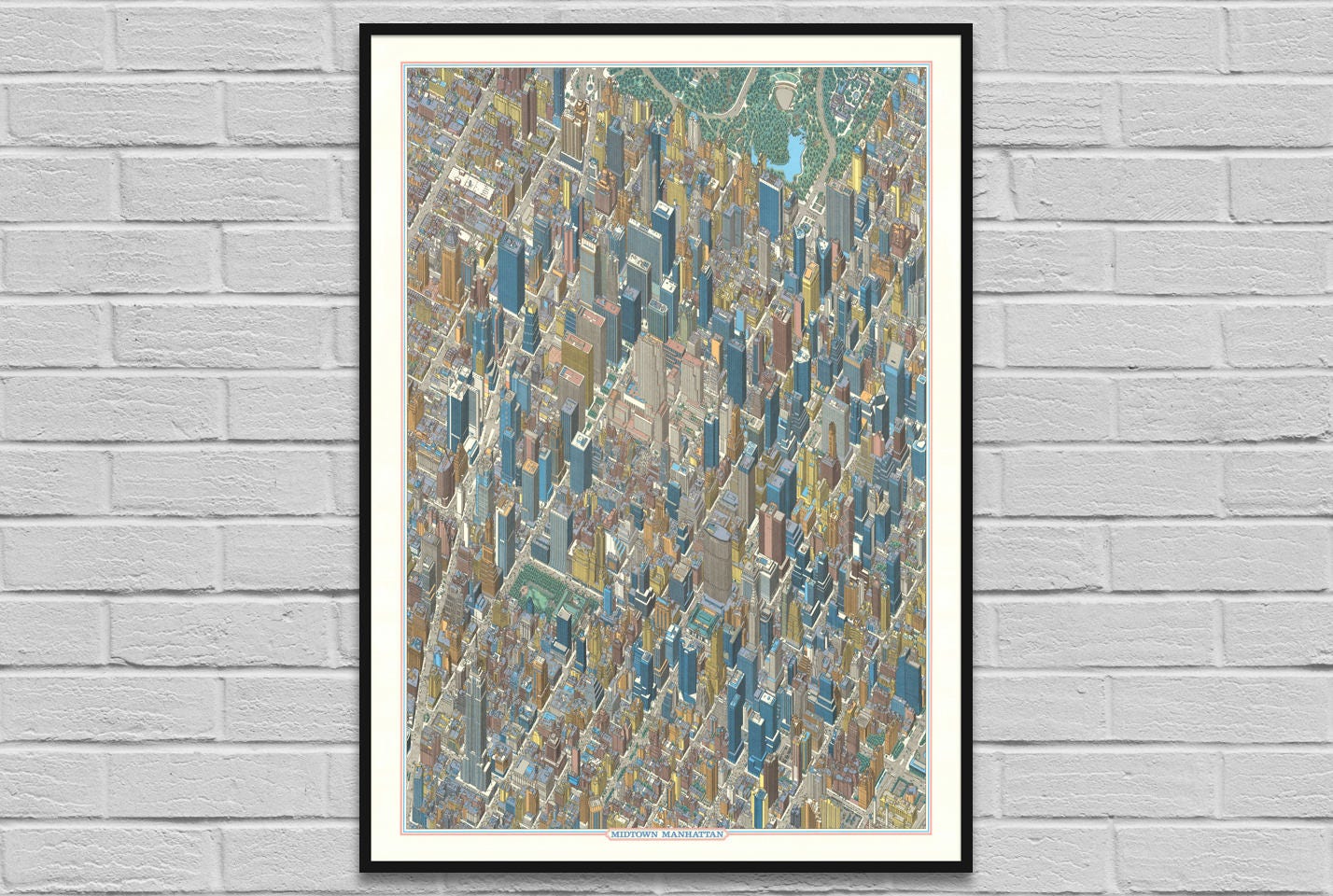 New York City Midtown Manhattan / Perspective Digital Map / Big Large ...