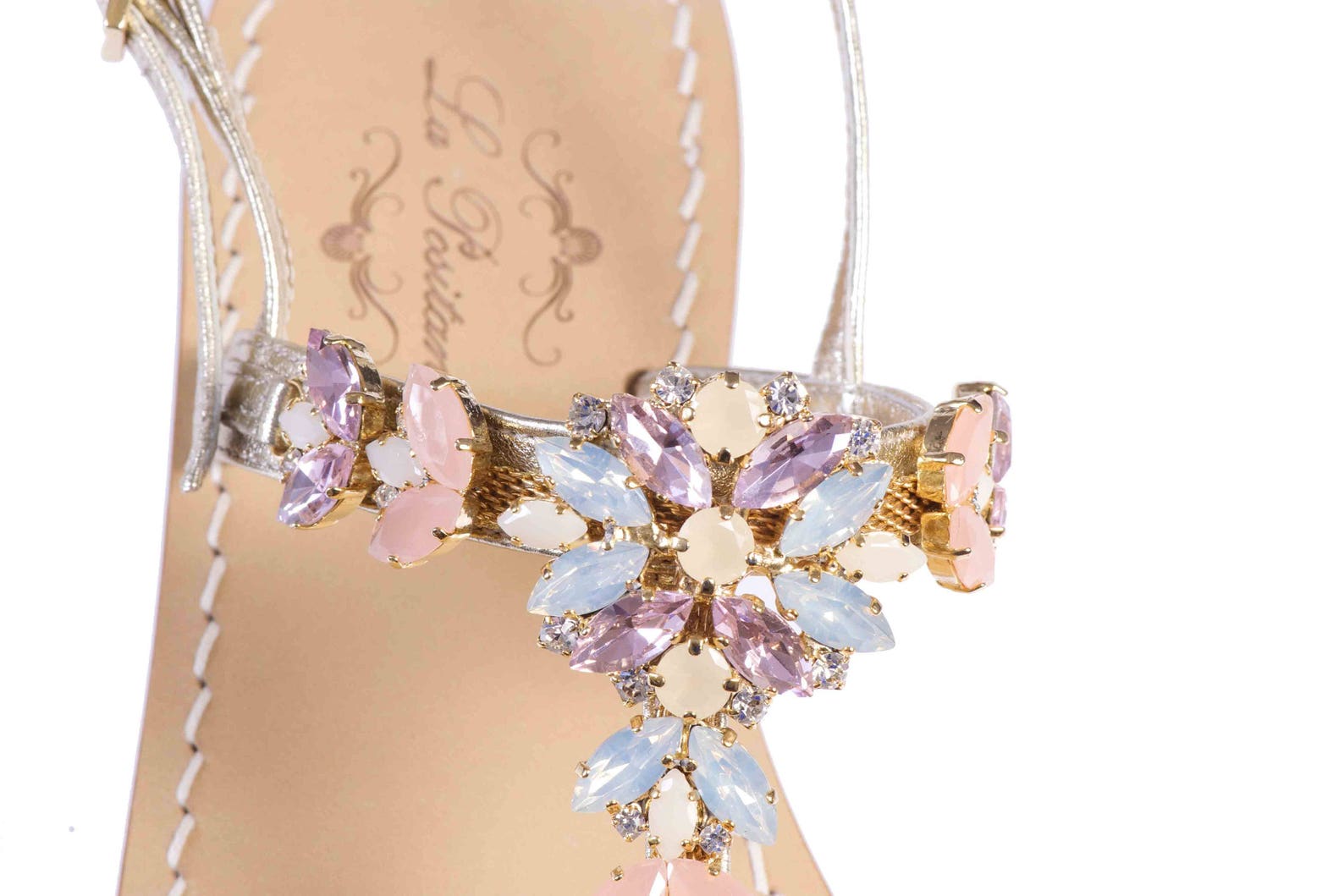 MADE IN ITALY Italian Artisan Jeweled Sandals W Tuscan Leather. Pink ...