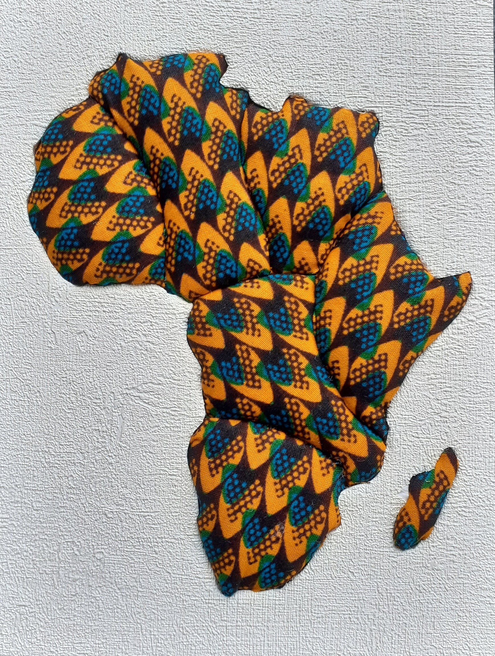 Africa Map - African Art - African Fabric Art - Textile Art - Framed ...