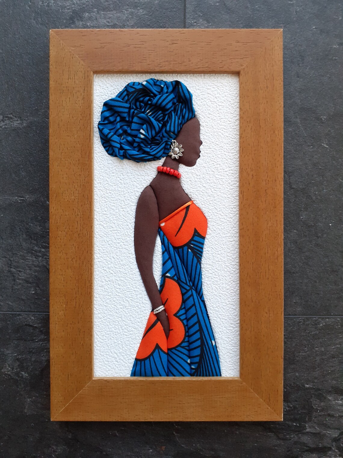 African Fabric Wall Art Gift African Fabric Picture African Wax Print ...