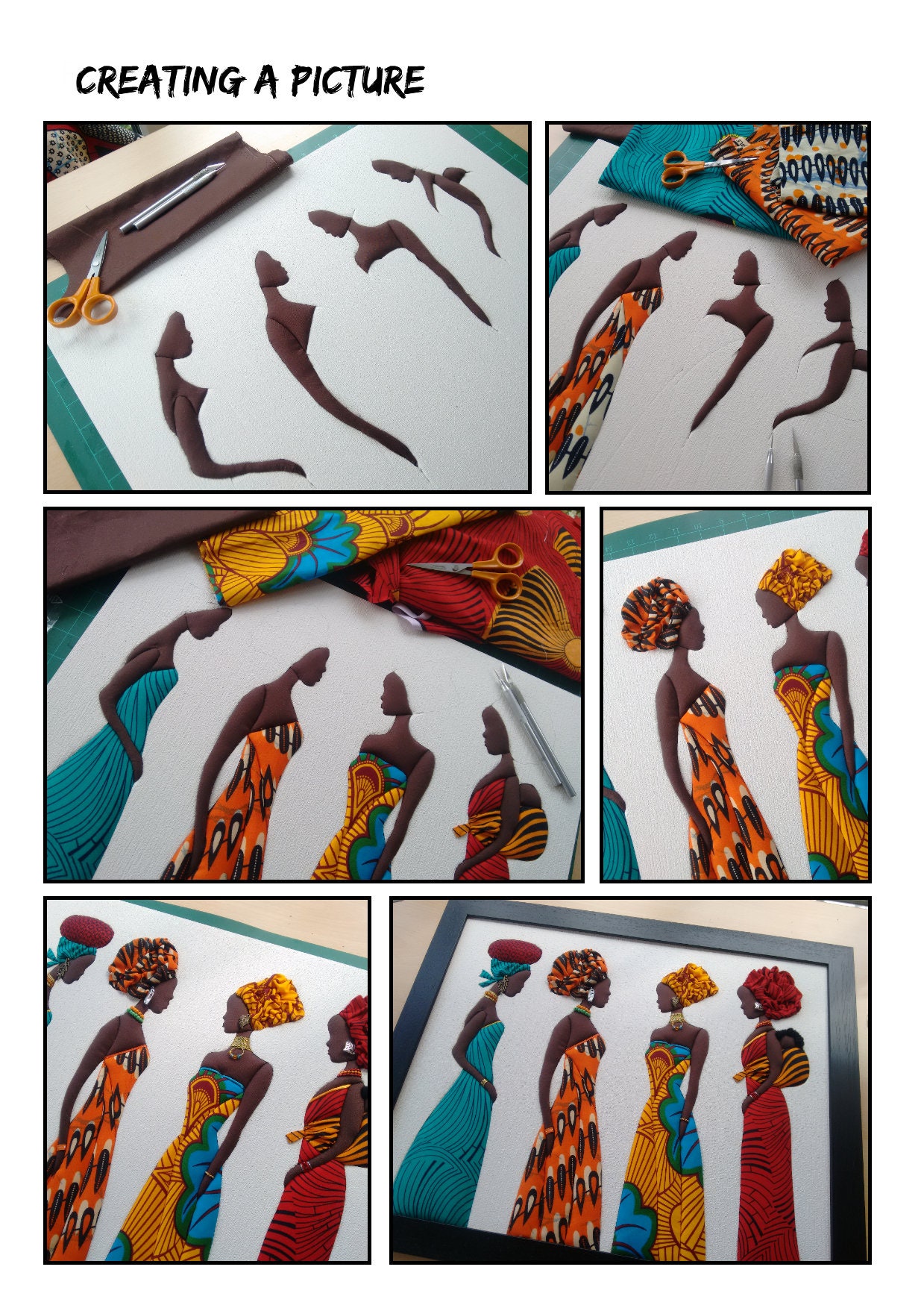 African Wall Art - African Fabric Picture - Africa Art - African Wax ...